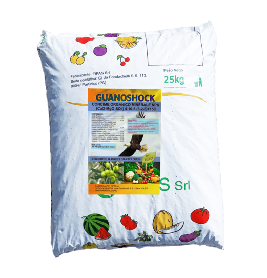 Guanoshock NPK 4.10.5 con microelementi CaO e Mg - Fipas Fertilizzanti